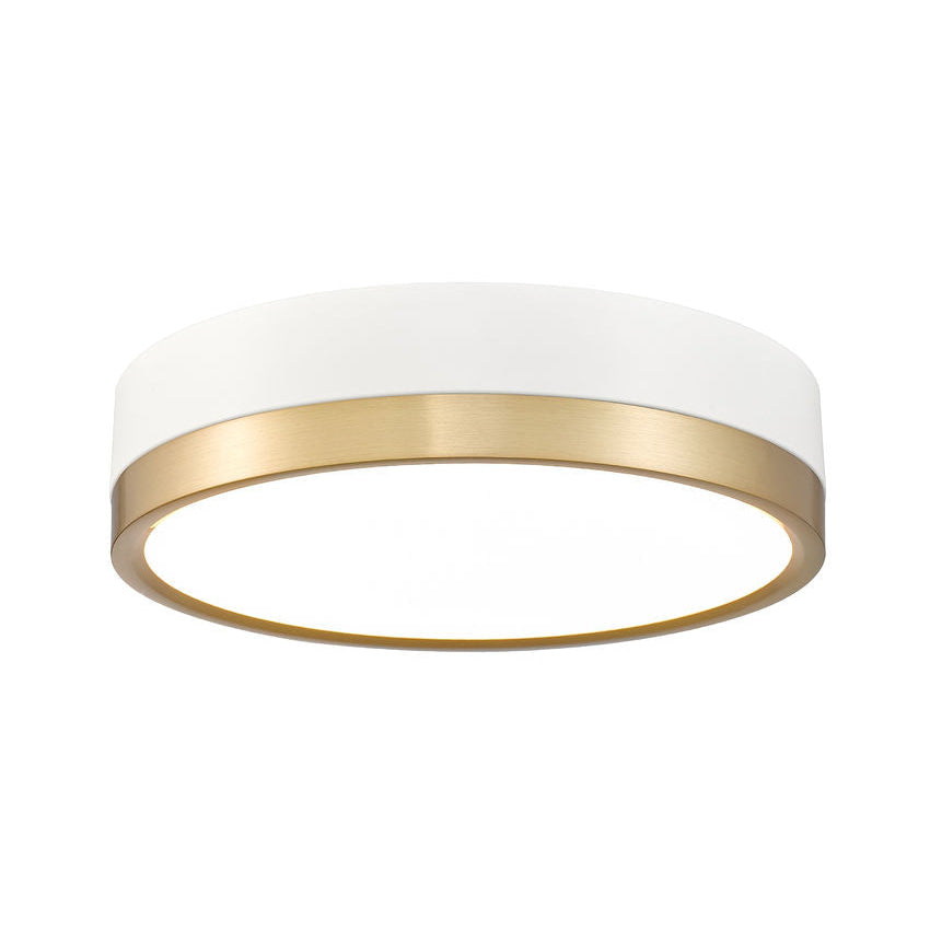 Algar LED Flushmount Matte White Modern Gold Z-Lite 1006F12-MW-MGLD-LED ...